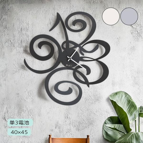 ■サイズ(cm)W40×H45■カラーWhiteAluminiumBlack■材質鉄■仕様電源:単3電池時計の針：黒または白★力強いスタイルが印象的で、どんな空間にも完璧に溶け込む吊り下げ式時計です。円形の鉄製文字盤の周りには、曲線を描く大...