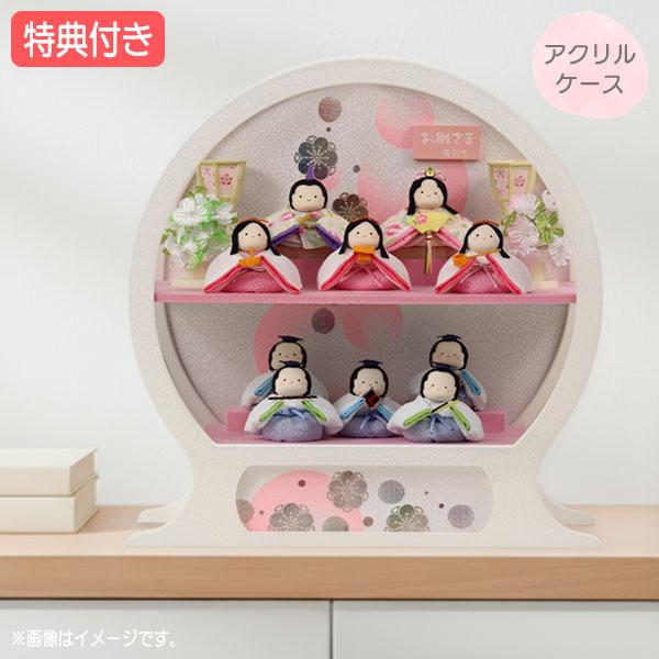 [サイズ(cm)]間口35×奥行17×高さ37／重量3kg梱包サイズ：43×25×44cm[仕様]ケース：手鏡型ケースアクリル入り人形の胴：手作り縮緬細工(注意事項)「北海道・沖縄・離島・その他配達不可地域」の場合「別途追加送料」が必要とな...