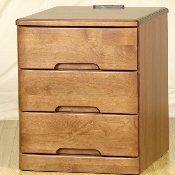 サイズ(cm)幅39.9×奥行44×高さ48カラーナチュラル色ダーク色仕様・表面材：アルダー天板無垢・ウレタン樹脂塗装・引き出し：箱組・Wスライドコンセント付・メーカーの国内自社工場生産(注意事項)大型品配達の為一般的な配達と異なり、「北海...