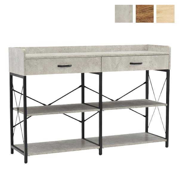 ■サイズ(cm) W120×D35×H81  ■カラー CON VIN WH/NA  ■材質 天板・棚：メラミン・パーティクルボード フレーム：スチール ■仕様 重量：約27kg 耐荷重：(棚)約5kg (注意事項)大型品配達の為一般的な配...