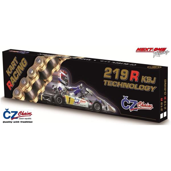CZ KART CHAIN 219-ＫＳＪフリクションが少ない、驚きの回転の軽さ！！熱を持ちにくい、伸びが少ない。ヨーロッパでは実績も有り、人気のチェーンです。YAMAHA KT-100エンジンはじめ、PRD-RK100/AVANTI、RO...