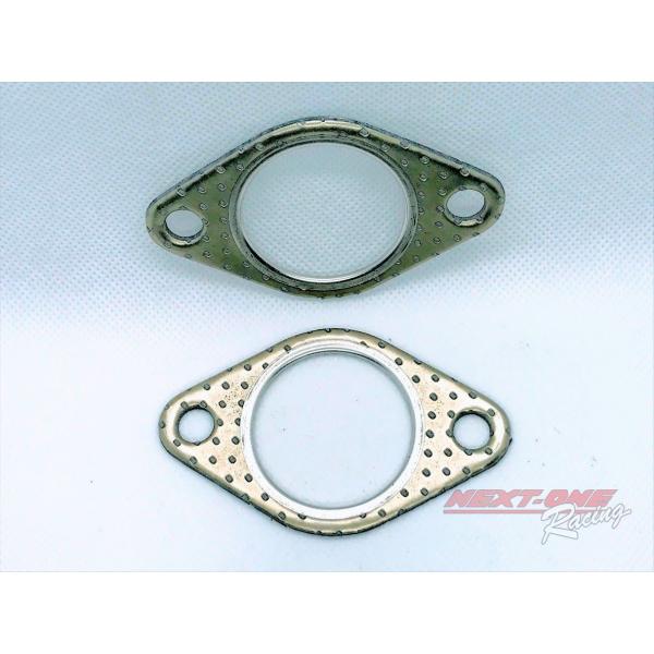 ヤマハKT-100SD/SEC用のエキゾースト周辺パーツです。パーツ図の部品番号3番のメタルタイプのエキゾ−ストパイプガスケツト（社外品）です。ヤマハKT-100エンジンのシリンダーとエキゾーストパイプの間に使用するエキゾーストガスケットで...