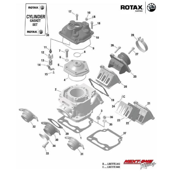 ROTAX-MAX用のシリンダー周辺パーツです。パーツ図の部品番号7番のシリンダーヘッドロックネジM8x30です。販売は1個単位になります。※ご注意※実店舗や当店ウエブストアでも販売しておりますので、欠品になっている場合もあります。欠品の場...