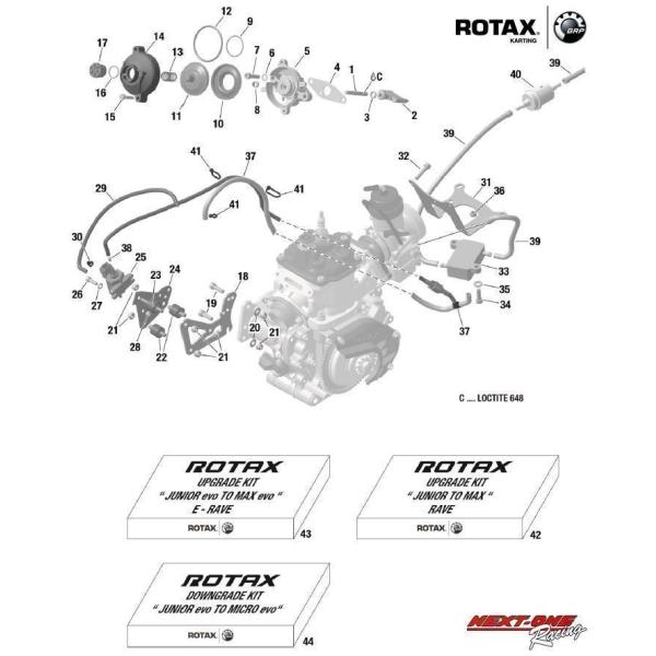 ROTAX-MAX用のEVO燃料ポンプ周辺パーツです。パーツ図の部品番号33番のミクニ燃料ポンプDF44-210です。販売は1個単位になります。※ご注意※実店舗や当店ウエブストアでも販売しておりますので、欠品になっている場合もあります。欠品...