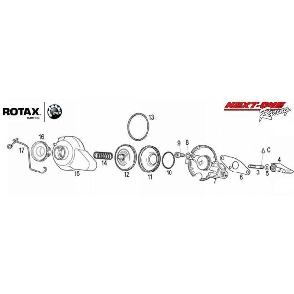 ROTAX-MAX用の排気バルブ周辺パーツです。パーツ図の部品番号16番の排気バルブ調整ネジ　ビッグです。販売は1個単位になります。※ご注意※実店舗や当店ウエブストアでも販売しておりますので、欠品になっている場合もあります。欠品の場合は、即...