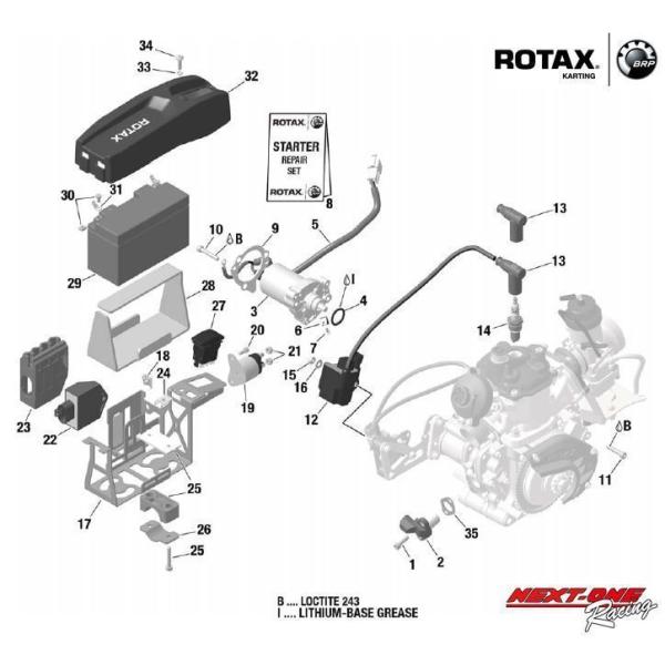 ROTAX-MAX用のEVOイグニッション '17周辺パーツです。パーツ図の部品番号17番のバッテリーホルダー '17です。販売は1セット単位になります。※ご注意※実店舗や当店ウエブストアでも販売しておりますので、欠品になっている場合もあり...