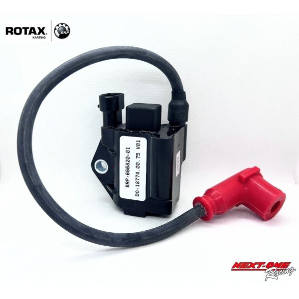 ROTAX-MAX用のEVOイグニッション '17周辺パーツです。パーツ図の部品番号12-13番のイグニッションコイルEvoとプラグキャップのセットです。EVOイグニッション '16共通パーツです。販売は1セット単位になります。※ご注意※実...