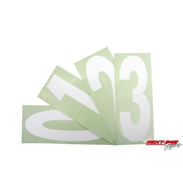 RRゼッケンナンバーステッカー　 0番〜9番より選択１枚サイズ：縦17ｃｍ/横7ｃｍ◆透明地に白文字　0〜9番　※お取り寄せ商品になります、5日程度で発送になります。※SLレースやROTAXレースや地方選手権等でも使用されているゼッケンナン...