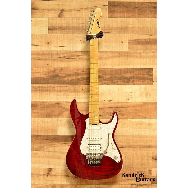 【USED】Edwardsによる「Snapper」系デザインを踏襲したハイパフォーマンス・モデル。キルトメイプルトップの美しいルックスと、フロイドローズ搭載による激しいアーミングに耐える安定性を両立しており、モダンなロック／メタル〜シャープ...
