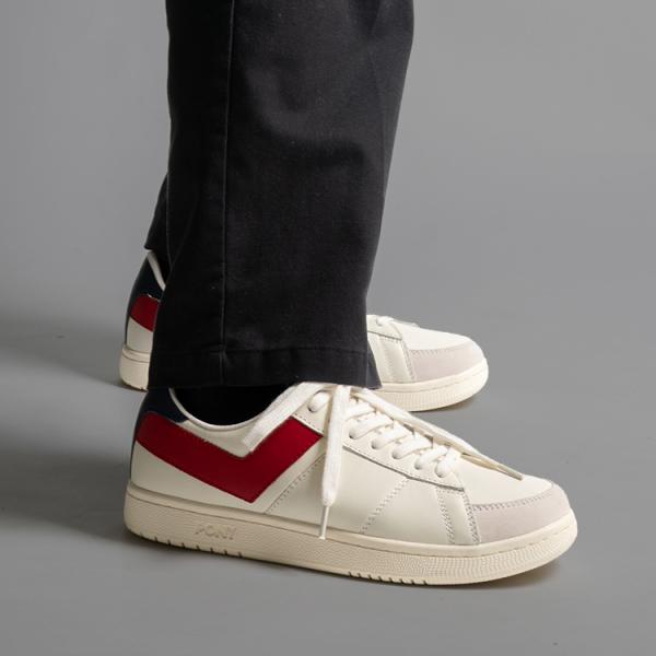 PONY ポニー M-PRO LOW ホワイト/レッド/ネイビー■商品詳細【 ブランド 】PONY（ポニー）【 モデル名 】M-PRO LOW【 カラー 】ホワイト/レッド/ネイビー【 アッパー素材 】天然皮革【 底材 】ゴム底【 ブランド...