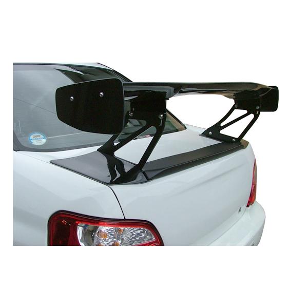 【 スタウト 車種専用 3D GT WING 】・ 平織りカーボンウィング ・ 白ゲルFRPブラケット・ SUBARU ： インプレッサ　GDA / GDB・ サイズ ： ウイング幅 1400mm　/　Aステー　(保安基準適合サイズ)【 素...
