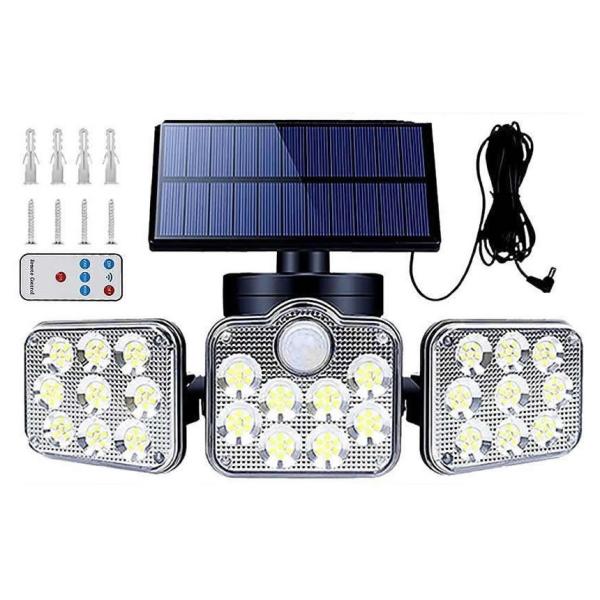 ソーラーライト 屋外 センサー 明るい SATOU3面発光デザインで照明角度が270°、両側のライトは上下左右120°回転、照明角度を自由に変えられます。ライトやソーラーは角度調整可能太陽光に当たりやすい向きに設置でき、広範囲を照らすことが...