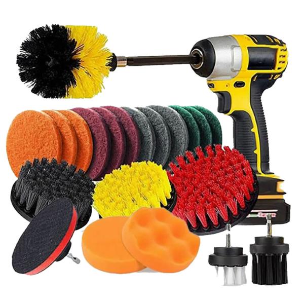 ドリルブラシ 22点セット スクラブパッド 22-DSOGH硬さと形状の異なるブラシやスポンジ、パッドで様々な場所の掃除に大活躍！車や浴室、トイレ、キッチンなどの掃除におすすめです手では取れなかった頑固な汚れも簡単に取り除くことができ難なく...
