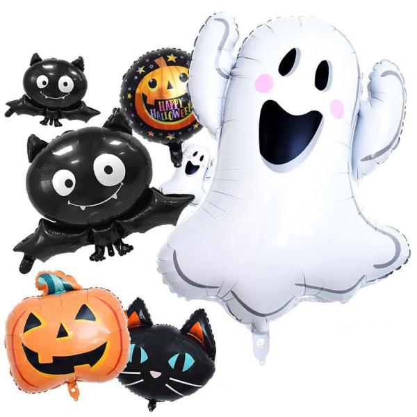 ハロウィン バルーン 飾り 8個セット 8-DASOSIMIハロウィンのホームパーティー用としてお部屋や店舗の飾りつけ用として、大活躍間違いなしです学園祭や文化祭などでのお化け屋敷などの小道具としても最適ですアルミフィルム素材のため、簡単に...