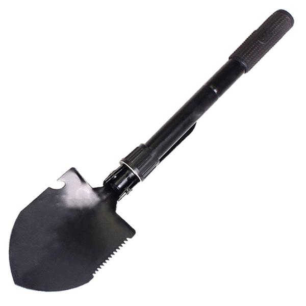 多機能設計片手で持つ小型の一台でシャベルのほかつるはし&amp;三角クワ&amp;のこぎり&amp;コンパスなど様々な機能がついています。折りたたみ式使用後は分解して畳む事ができます。また付属の袋に収納でき持ち運びに便利です。快適な握り感と...