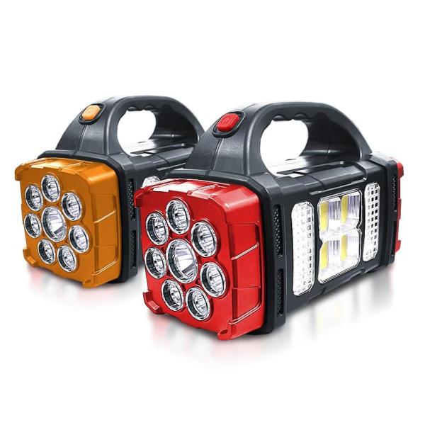 史上初の両サイドに懐中電灯を搭載した側面作業灯搭載＆ソーラー充電も可能76LED搭載の「最強ライト」が登場！●正面は超高輝度の白光8灯LED搭載●後面は超高輝度の黄光8灯LED搭載●側面に作業灯COBライト搭載●4種類の点灯でマルチに使用可...