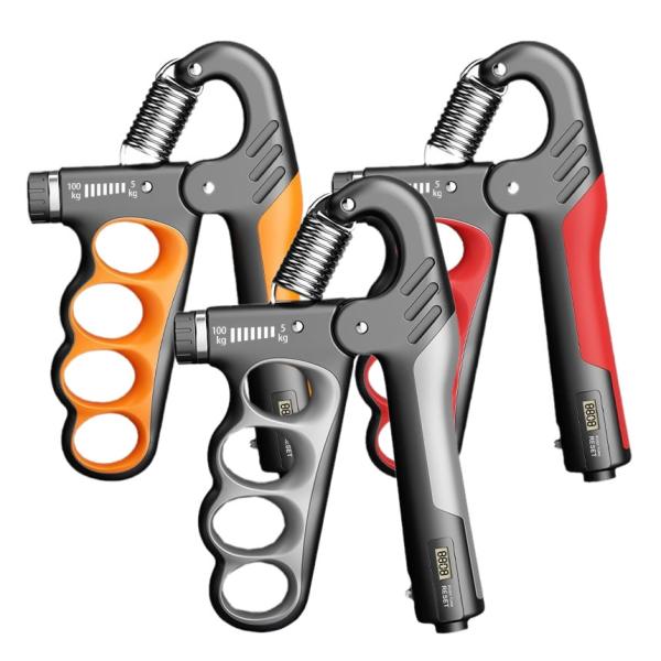 初心者の軽いトレーニングから、本格的な筋力強化を目指す上級者まで、幅広く対応します。●自分に合わせて5kg?100kgまで負荷調整●カウンター機能付きで回数管理も簡単●握りやすい設計●いつでもどこでもトレーニング商品内容：ハンドグリップ本体...