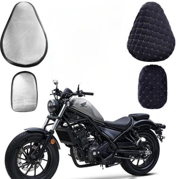 レブル シートカバー厚くて低反発で乗り手心地よい簡単装着、装着後ドレスアップ！【セット内容】： 前後シートカバーx1セット※説明書は付属しておりません