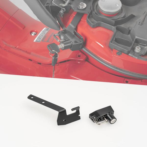 【適合車種】CT125ハンターカブ(JA55/JA65)【鍵2本付きで盗難防止】ヘルメットロック＋ヘルメットホルダーの便利セット。休憩時や買い物中もヘルメットをしっかり固定できます。【マルチフック仕様】ヘルメット・バッグ・荷物をスマートに掛...