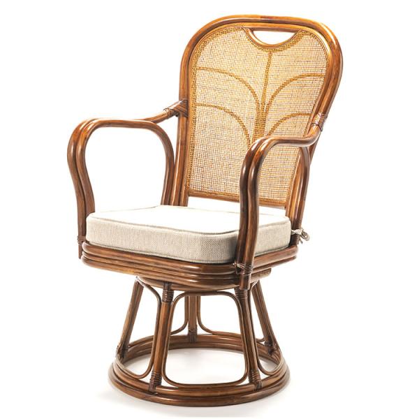 商品詳細■商品名：ラタンチェア 回転椅子 籐製ダイニングチェア■日本家屋に合う天然ラタンのイスは和室やリビングにオススメのリラックスチェアです。■肘掛け付きで足腰にやさしく、立ち座りがらくらく！■送料無料（北海道・沖縄・離島を除く）■注意事...