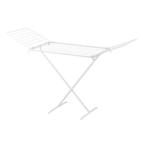 この物干しラックは2つのウイングを広げると洗濯物をたっぷり干せるスペースが生まれます。小物類に最適なフック4 個付き。耐久性に優れ、室内でも屋外でも使えます素材基本素材/ 棚板/ ラウンド バー/ ワイヤー:スチール, ポリエステル粉体塗装...