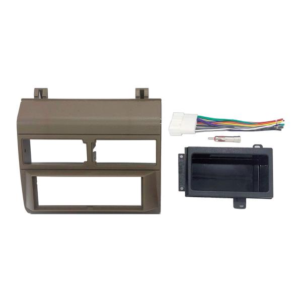 商品名: カスタムインストールパーツ ブラウン コンプリートシングルDINダッシュキット + ポケットキット + ワイヤーハーネス + アンテナアダプター 1988-1996 GMC Chevroletに対応 Custom Install ...