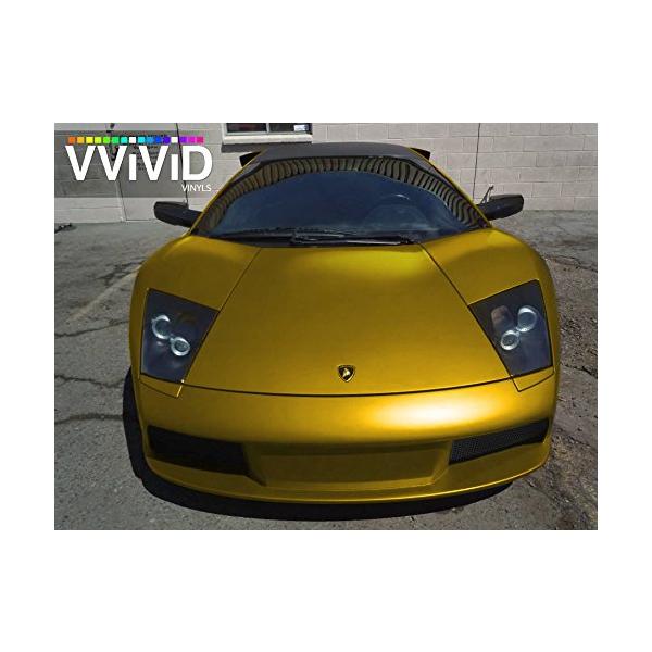 商品名: VViViDゴールドサテンクロムビニールラップストレッチConform DIY簡単に使用air-release粘着 1ft x 5ft Goldsatinchrome1VD8 Gold Satin Chrome Car Wrap ...