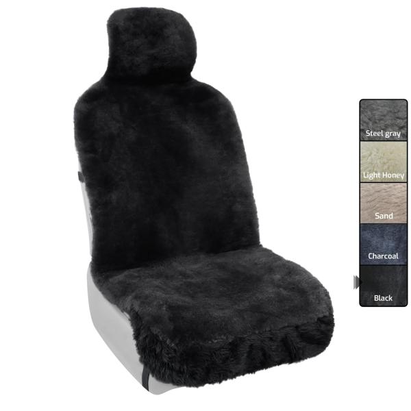 商品名: LuxuryオーストラリアシープスキンwrapseatカバーエアバッグReady One Piece ブラック 701009B Aegis cover Sheepskin Seat Cover Genuine Australian...