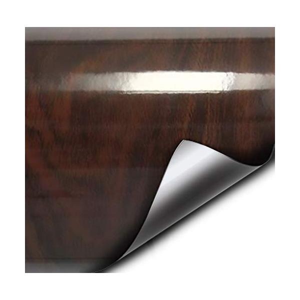 商品名:  VVIVID Dark Brown Cedar High Gloss Wood Grain Faux Finish Textured Vinyl Wrap Film for Home Office Furniture DIY E...