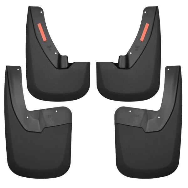 商品名: ハスキーLiners 58186泥ガードセット4 pc。ブラック適合モデルW/Factoryフェンダーフレアフロント、リアincl.インストールキット泥ガードセット Husky Liners Custom Mud Guards |...