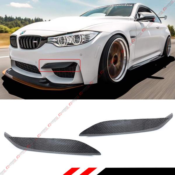 商品名: 2015-2019 BMW F80 M3 F82 F83 M4 カーボンファイバー フロントバンパーエアベント まぶたカバー 唇 牙 Carbon Fiber Front Bumper Air Vent Eyelid Cover ...