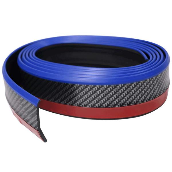 商品名:  Front Bumper Lip Universal Fitment, PVC Carbon Look Black Blue Easy Install Air Dam Chin Diffuser Valance Protecto...