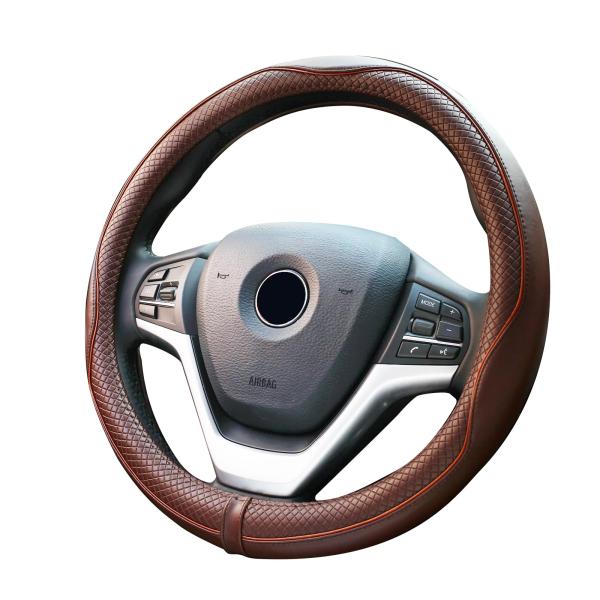 商品名:  Valleycomfy Steering Wheel Covers Universal 15 inch - Genuine Leather, Breathable, Anti Slip &amp; Odor Free (Coff...