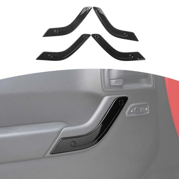 商品名: RT-TCZ インテリアドアハンドルカバートリムアクセサリー カーボンファイバー装飾トリム ジープラングラー2011-2017用 (4個) RT-TCZ for Wrangler JK Inner Door Handle Pane...