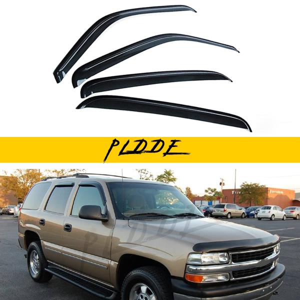 商品名: PLDDE 4ピース For00-06 シボレー タホ GMC ユーコン 02-06 エスカレード ベース スモーク 日よけ/雨ガード 外側取り付けウィンドウバイザー PLDDE 4pcs Compatible with 00-0...