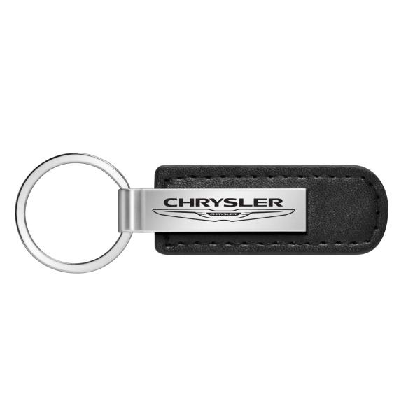 商品名: iPick Image - クライスラーロゴ ブラックレザーストラップ キーチェーン キーリング iPick Image for Chrysler Logo Black PU Leather Strap Silver Metal ...