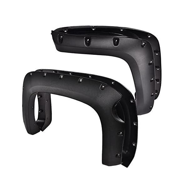 商品名: PIT66フェンダーフレア、2007-2013シボレーシルバラード1500(5.8フィートショートベッドのみにフィット)(07クラシックモデルには適合せず、GMCシエラには適合しません)、頑丈なテクスチャブラックポケットリベットス...