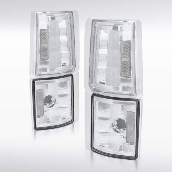 商品名:  Autozensation Compatible with GMC C/K 1500/2500/3500 1994-1998, Chrome Housing Clear Lens 4 PC Corner Lightsブランド: ...