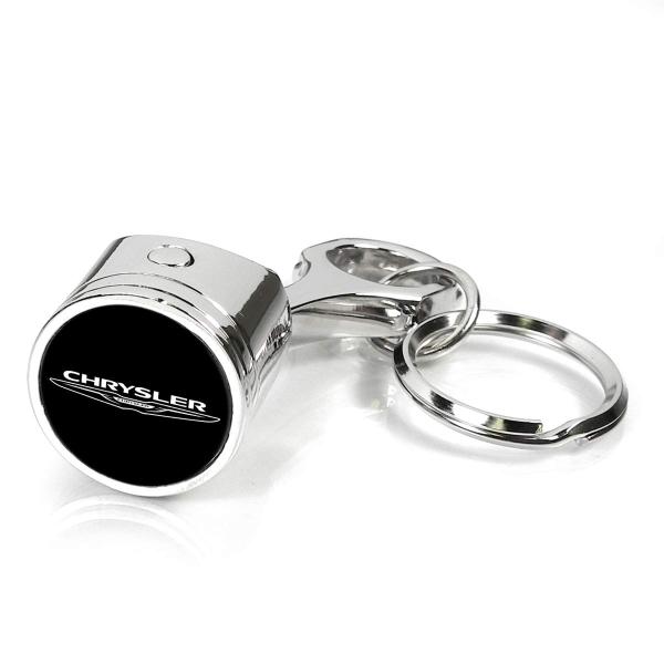 商品名: iPick Image ピストンスタイル クロムメタルキーチェーン クライスラーロゴ付き iPick Image Made for Chrysler Logo Chrome Finish Engine Piston and Rod...