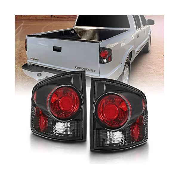 商品名: AmeriLite 94-04 シボレー S-10 / GMC ソノマ ブラック 交換用ブレーキランプテールライトアセンブリセット 助手席側と運転席側 AmeriLite for 94-04 Chevy S-10 / GMC So...