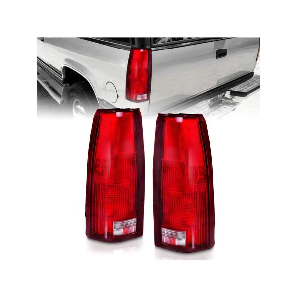 商品名: AmeriLite OE交換用ハロゲンテールライト シボレー GMC c1500 C/K C10 シルバラード シエラ タホ ユーコン フルサイズ ブレザー - 運転席と助手席側、車両ライトアセンブリ、レッド AmeriLite ...