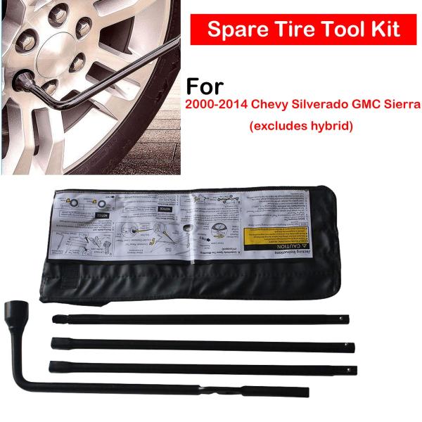 商品名:  Guanchen Spare Tire Tool Kit for 2000-2014 Chevy Silverado GMC Sierra Lug Wrench Replacement Kit Tyre Repairing To...