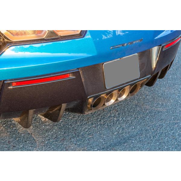 商品名: Extreme Online Store 2014-2019 Chevrolet Corvette C7用交換品 | Z06 トラックスタイル ABS樹脂 ハイドロディップ カーボンファイバー リアバンパー 下部ディフューザーフィ...