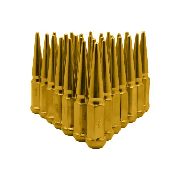 商品名:  Venum wheel accessories 32 Pc Powder Coated Candy Gold Spike Lug Nuts | M14x1.5 | 4.5 inch Tall | 1 Piece Construc...