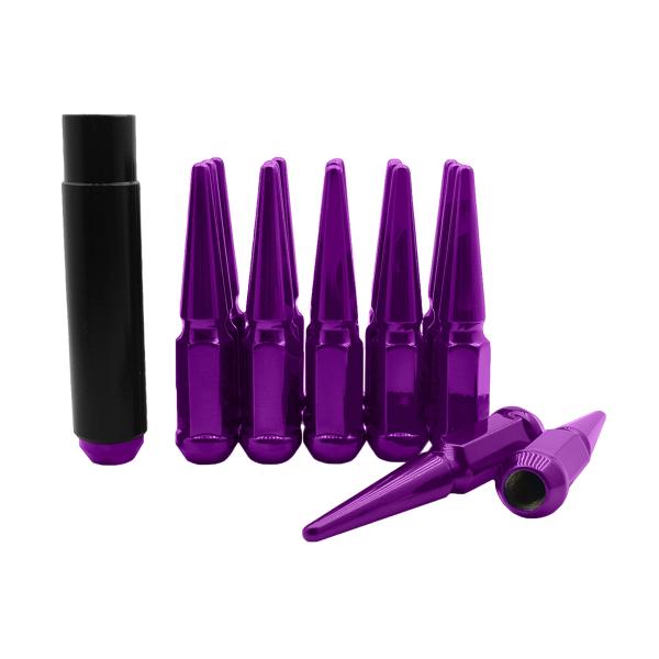 商品名:  Venum wheel accessories 32 Pc Candy Purple Spike Lug Nuts Powder Coated | Steel | 4.5" Tall | M14x1.5 Thread Pitch...
