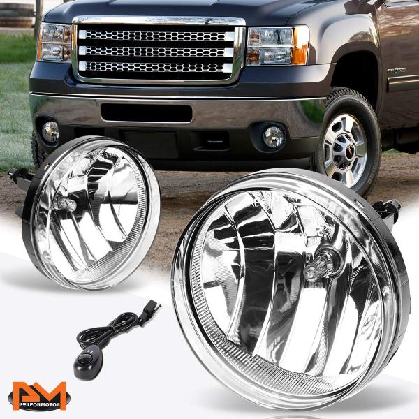 商品名:  PM PERFORMOTOR Front Bumper Fog Lights Lamps w/Switch Compatible with Sierra 1500 2500 3500 07-14,Clear Lensブランド: ...