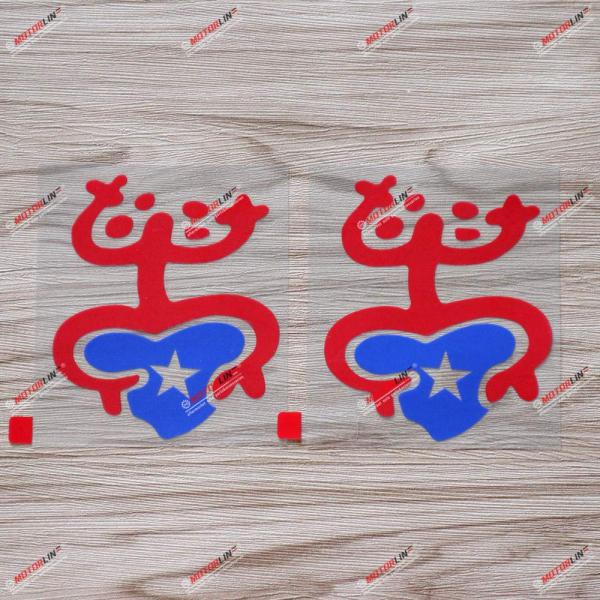 商品名: 2枚 レッド+ブルー 10.2cm プエルトリコ国旗カラー コキ フロッグ タイノ デカール ステッカー ボリクア 車用 ビニール 2X red+Blue 4'' Puerto Rico Flag Color Coqui Frog...