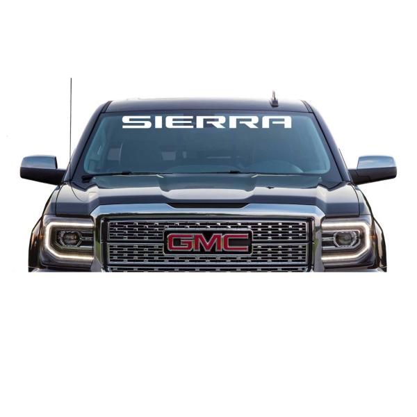 商品名: EmblemsPlus GMC Sierra SLE Slt Z71 トラック シエラ フロントガラス バナー デカール ステッカー 36インチ x 3.75インチ ホワイト GM公式ライセンス商品 GMC Sierra Whit...
