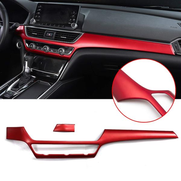 商品名:  x xotic tech Interior Dashboard Center Console AC Switch Button Panel Stripe Cover Trim, Sporty Red, Compatible wi...