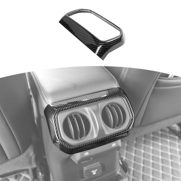 商品名: RT-TCZ リアバックシートエアベント装飾トリムカバー エアコンベントカバー ABSパネル トリムフレームベゼル ジープ ラングラー 2018-2021 JL JLU Sport X Sahara Rubicon カーボンファイ...